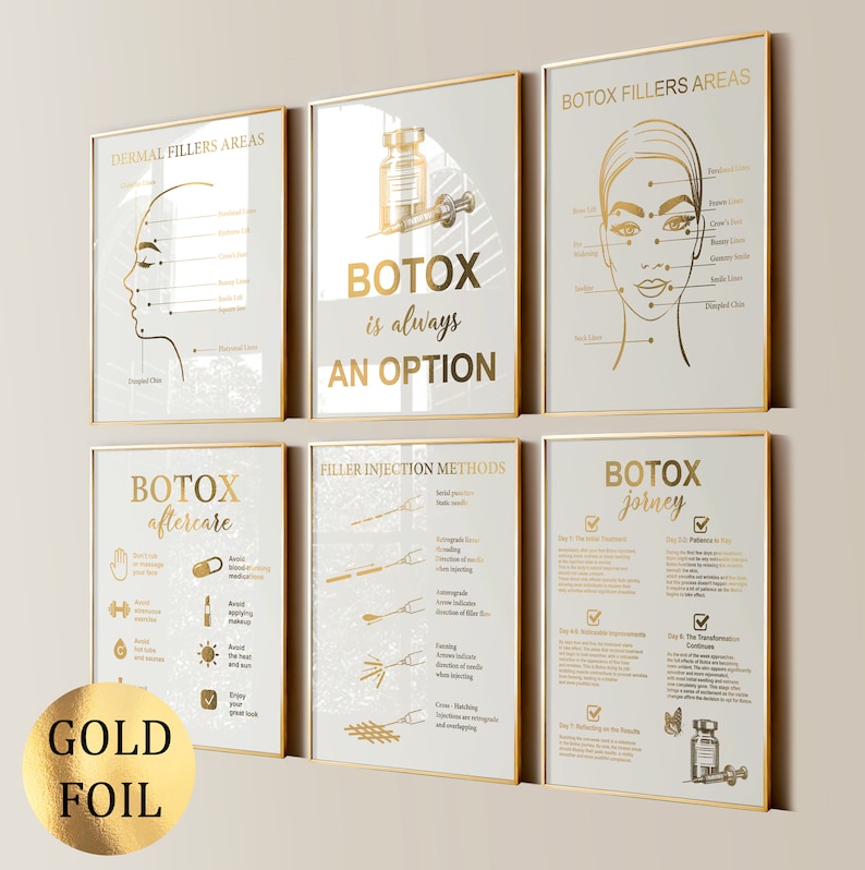 6 Botox Injection Posters Beauty Treatment Art Dermal Filler Poster ...