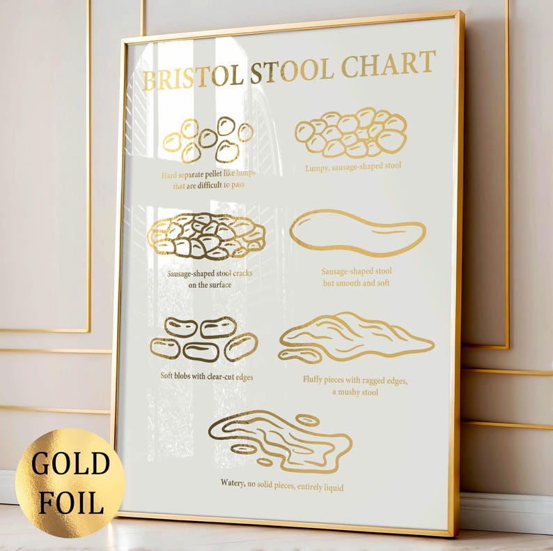 Gold Bristol Stool Chart Stool Types Poster Gastrointestinal Health ...