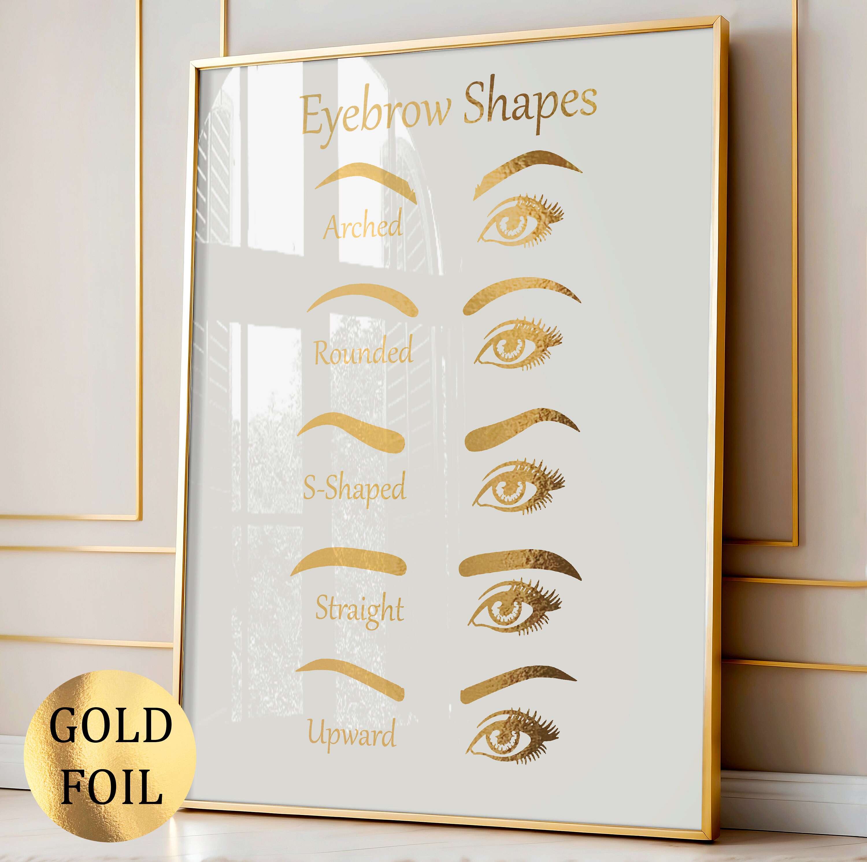 Eyebrow Beauty Poster Eyebrow Shape Guide Chart Poster Beauty Salon ...