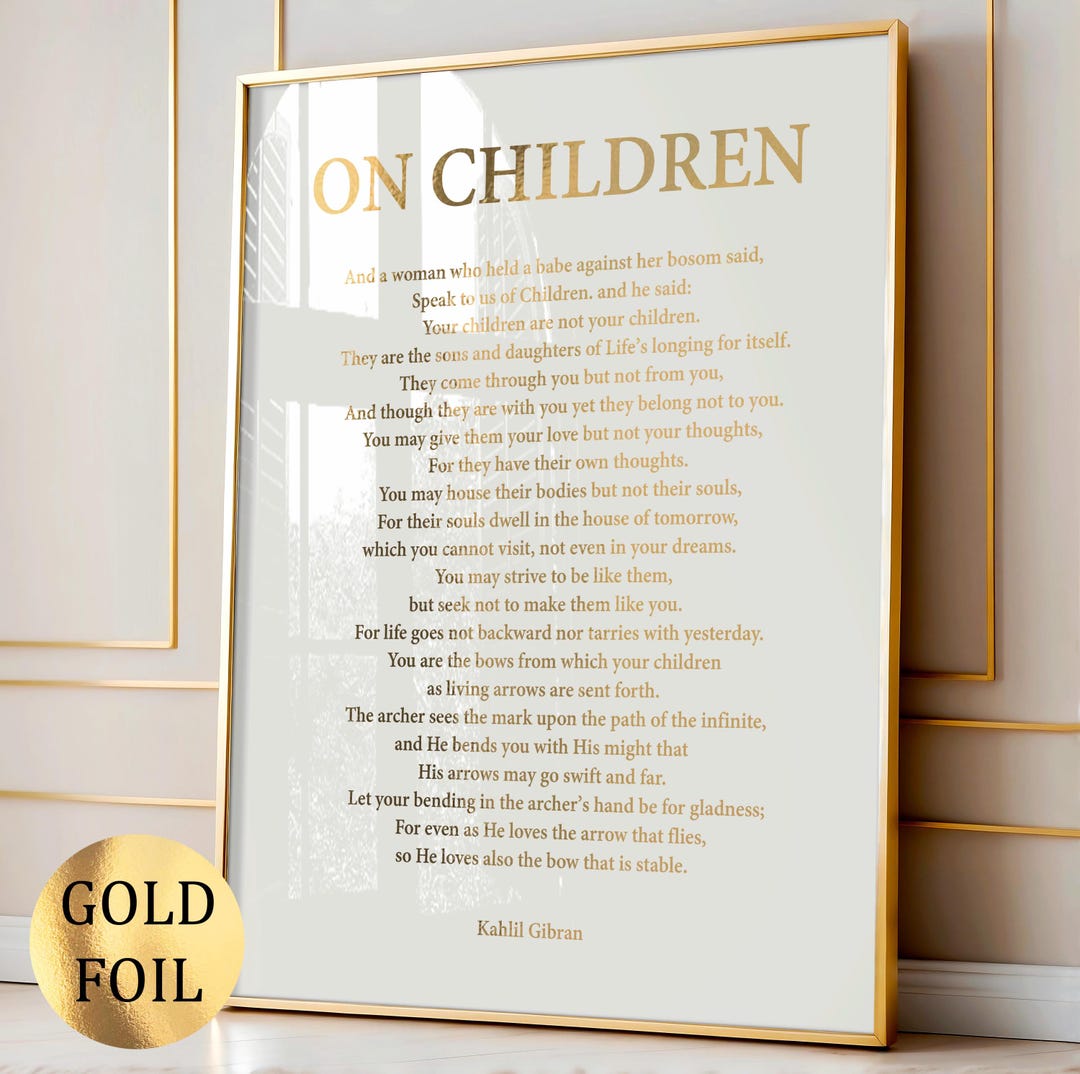 On Children Poem Art Kahlil Gibran Poem Literature Art Poem About ...