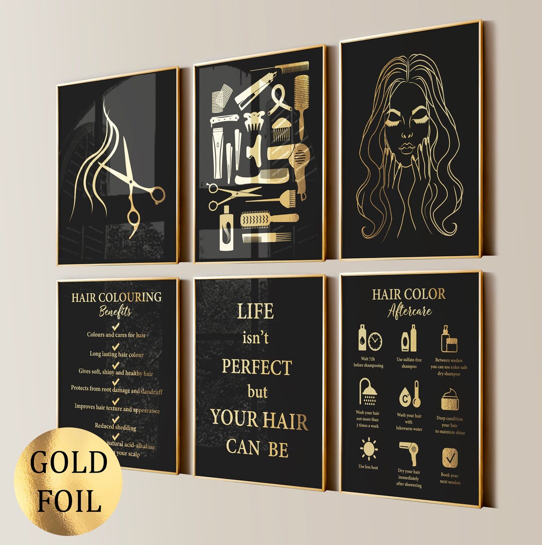 6 Hair Salon Wall Decor Hairdresser Gift Hair Cut Poster Hair Colouring ...