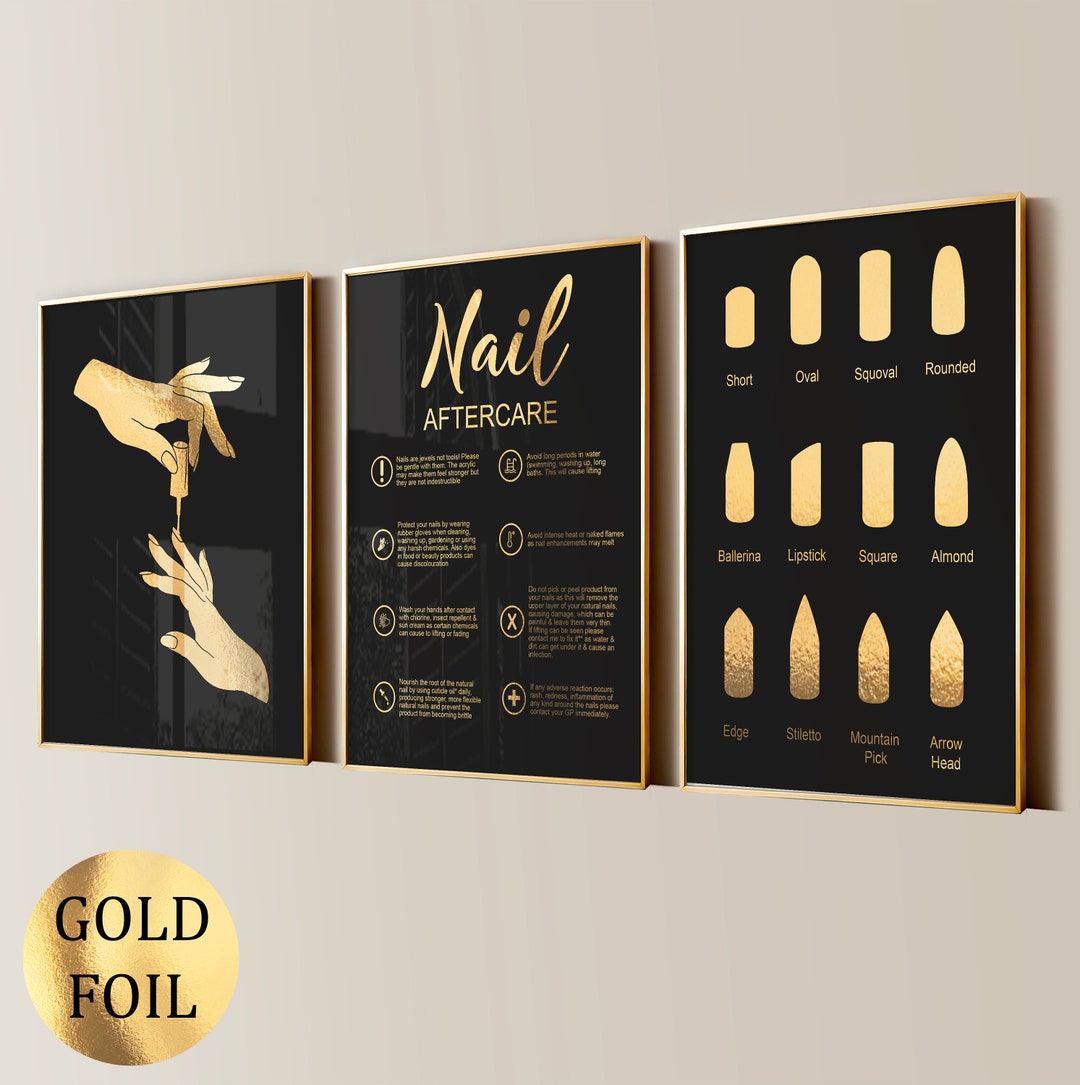 Set 3 Nail Salon Decor Beauty Art Nail Tech Gift Nail Room Wall Art ...