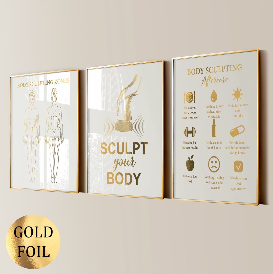 3 Body Sculpting Prints Spa Poster Body Contouring Treatment ...