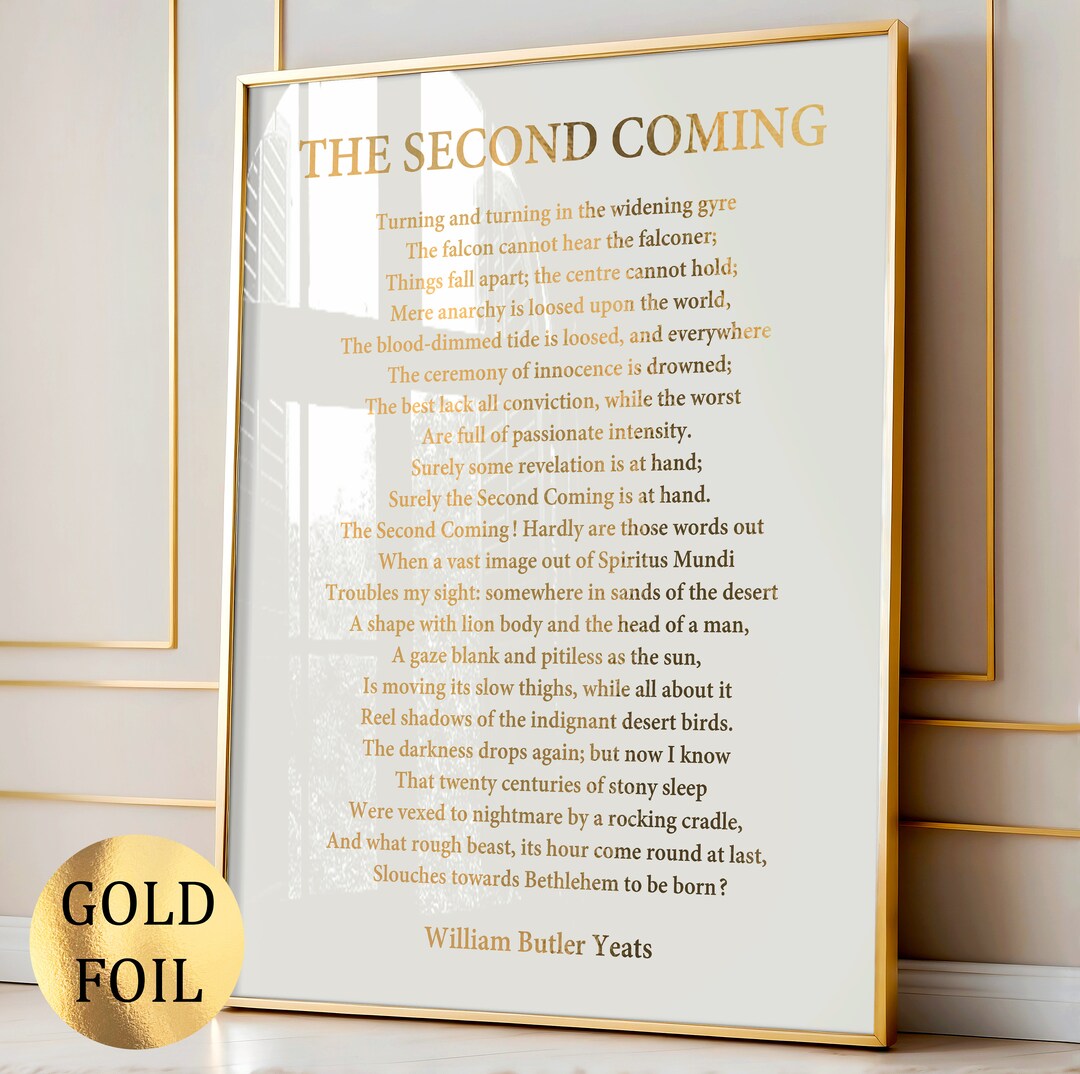 The Second Coming Poem by William Butler Yeats Classic Literature Poster Phylosophy Art Lyrics ...