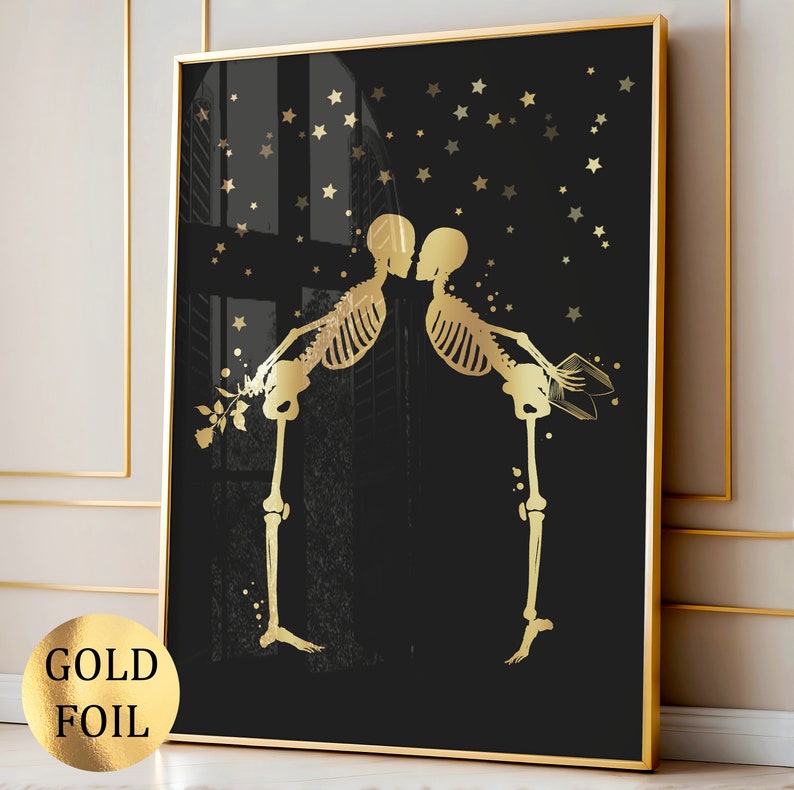Skeletons Love Kissing Art Anatomy Art Romantic Couple Art Lovers Art ...