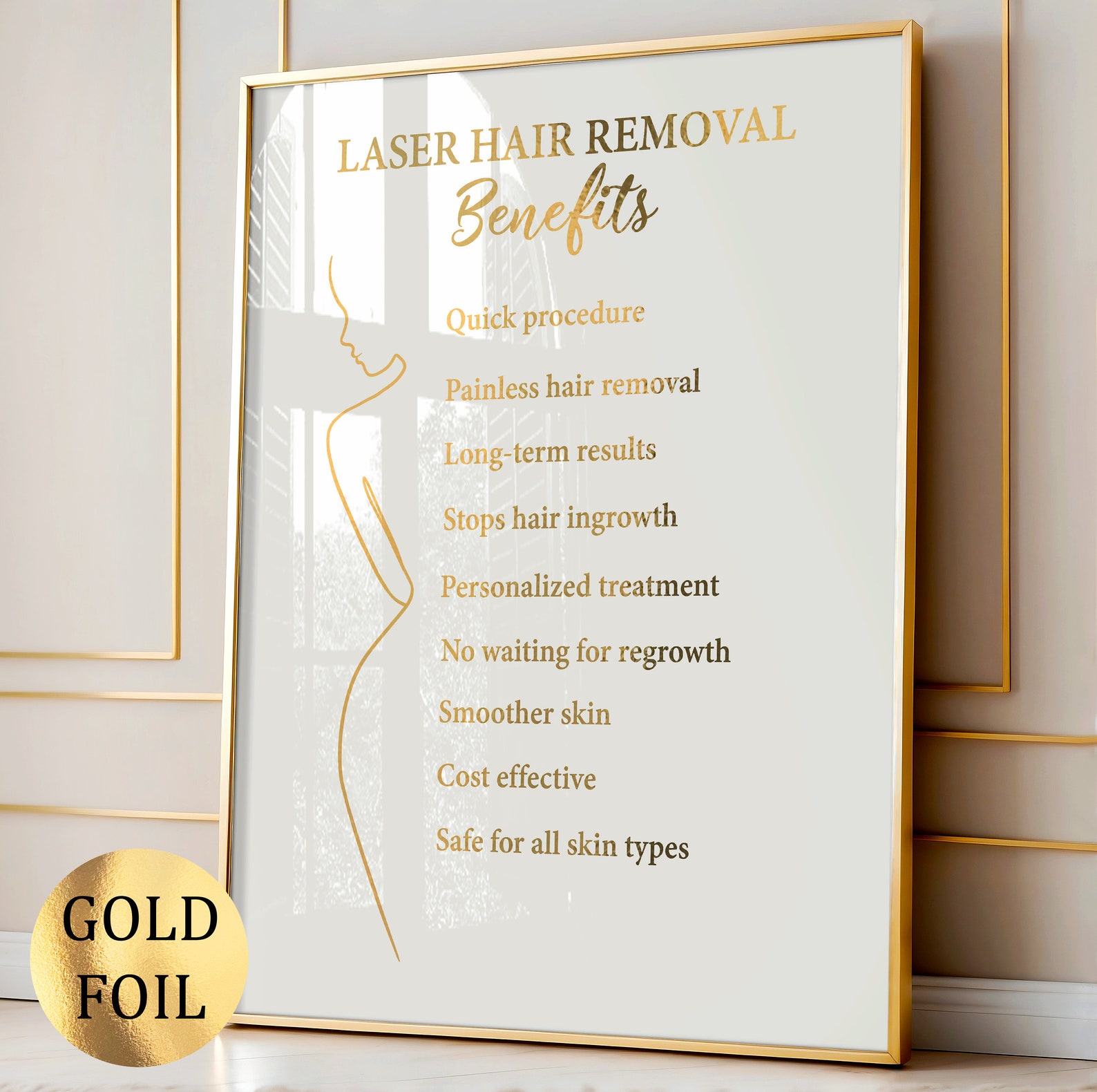 8 Laser Hair Removal Posters Skincare Art Hair Removal Areas Laser ...