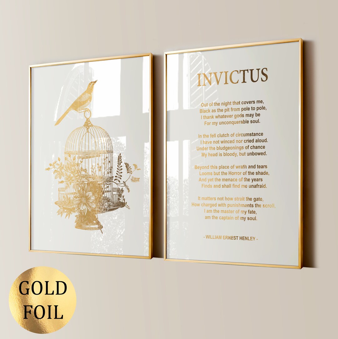 Invictus Poem Art, William Ernest Henley, Famous Verse, Literature ...