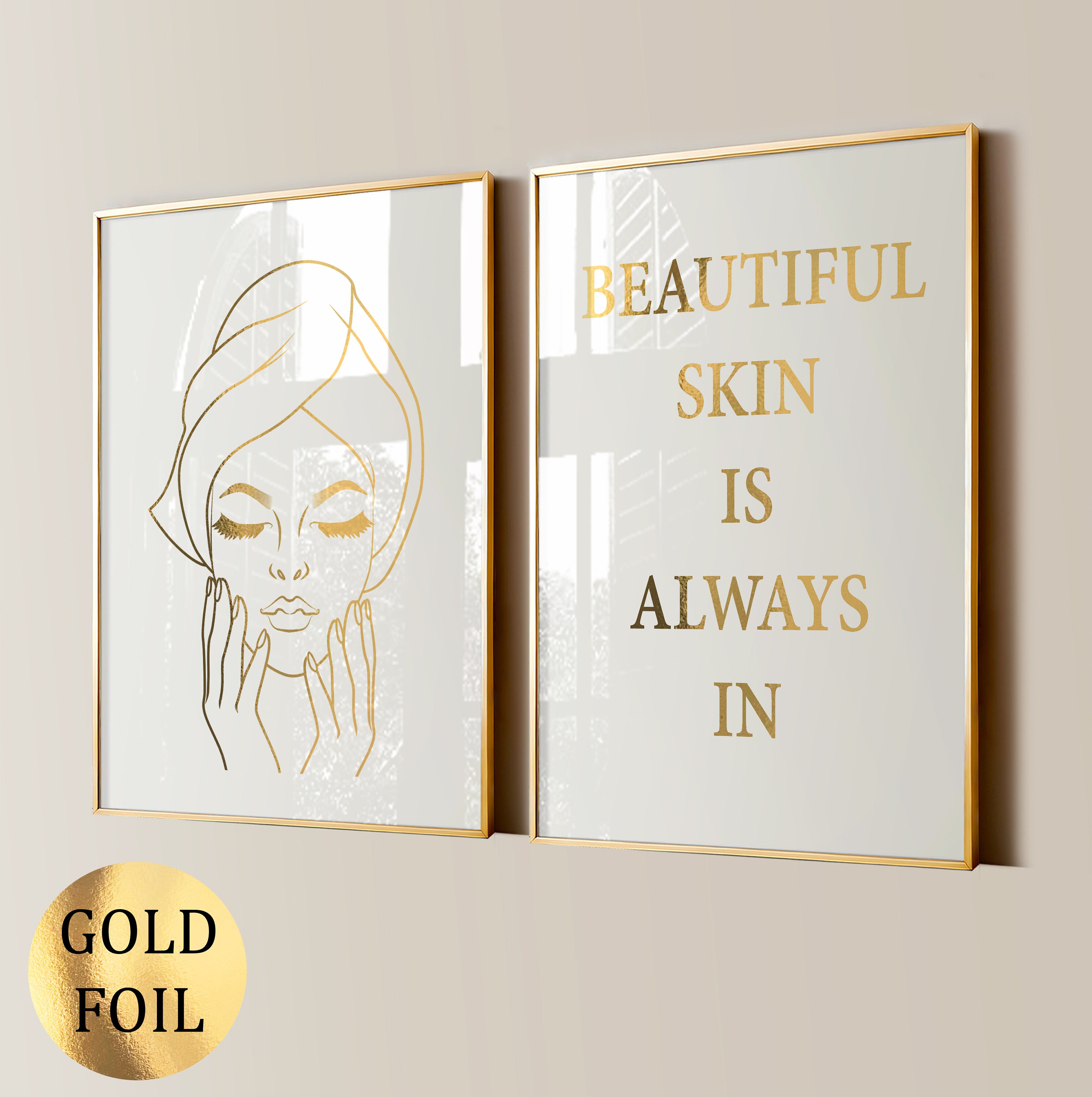 2 Skincare Art Facial Treatment Posters Beauty Salon Decor ...