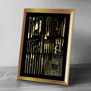 Surgeon Gift Surgical Instruments Art Doctor Tools Art Medical Art ...