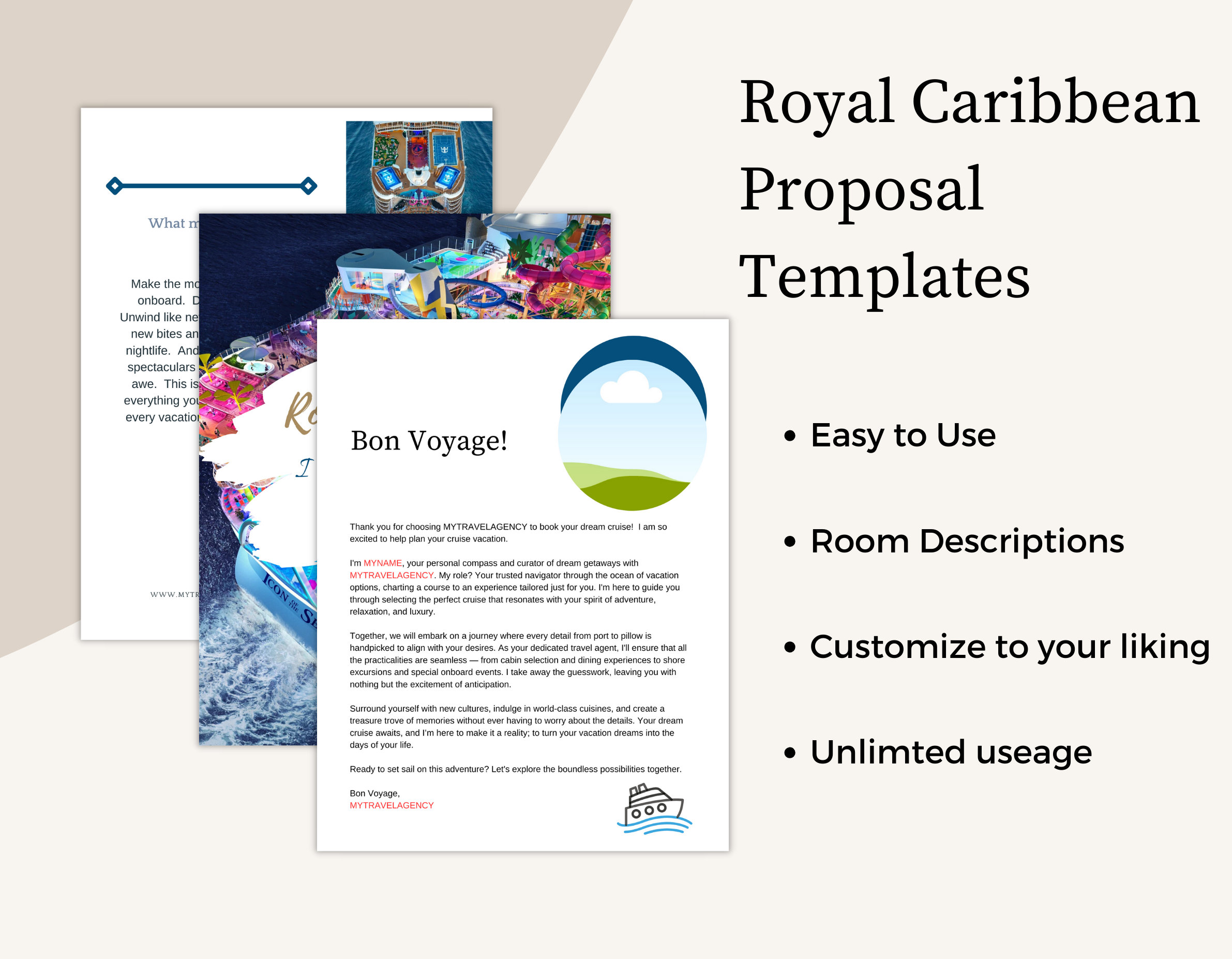 Royal Caribbean Wonder Proposal Template - Etsy