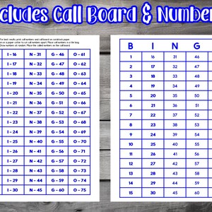 20 Blue Unique Printable Bingo Cards, Family Friendly Digital Download ...