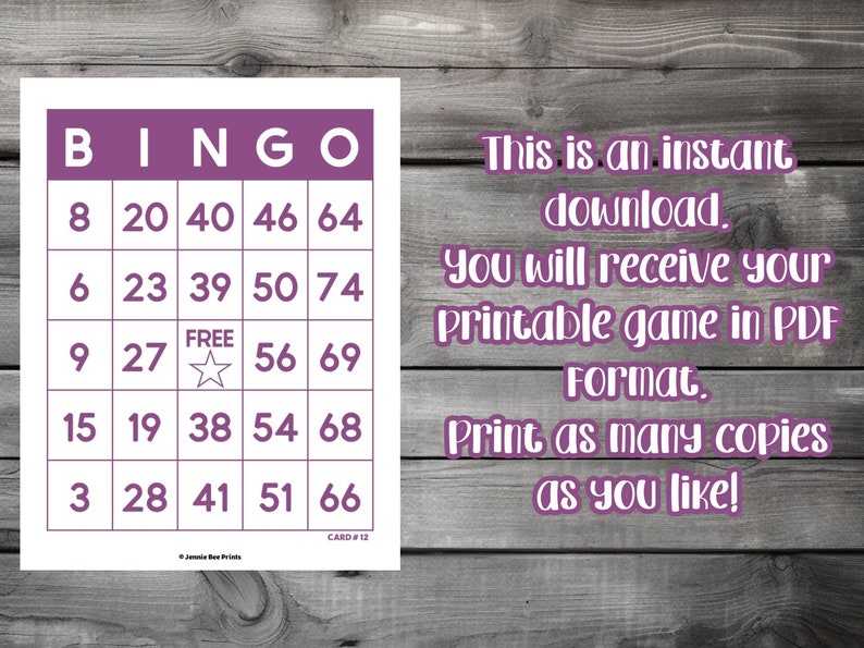 20 Berry Unique Printable Bingo Cards, Family Friendly Digital Download ...