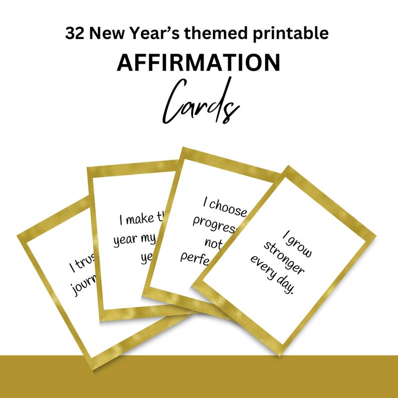 32 Printable Daily Affirmation Cards. New Year's Edition. New Year ...