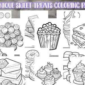50 Dessert Coloring Pages, Printable Coloring Pages, Digital Sweets ...