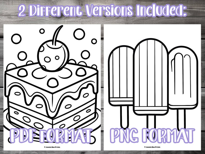 50 Dessert Coloring Pages, Printable Coloring Pages, Digital Sweets ...
