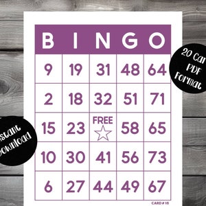 20 Berry Unique Printable Bingo Cards, Family Friendly Digital Download ...