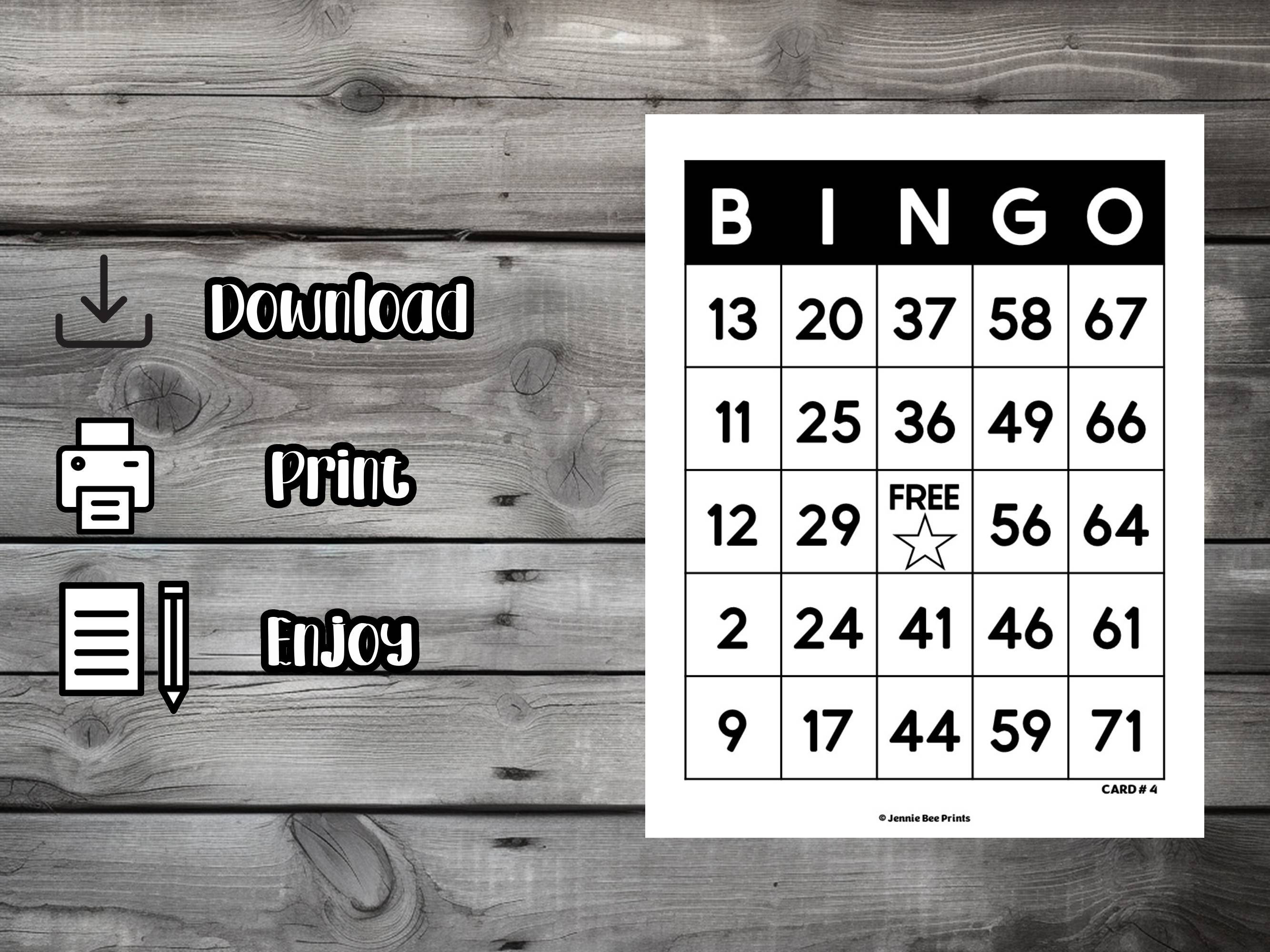 20 Unique Printable Bingo Cards, Family Friendly Digital Download Bingo ...