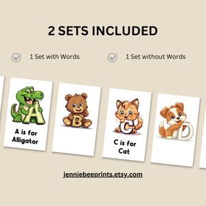 Animal Alphabet Flash Cards. ABC Educational Cards. Montessori Cards ...