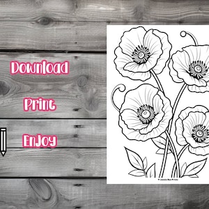 50 Unique Floral Coloring Pages, Printable Coloring Pages, Digital ...
