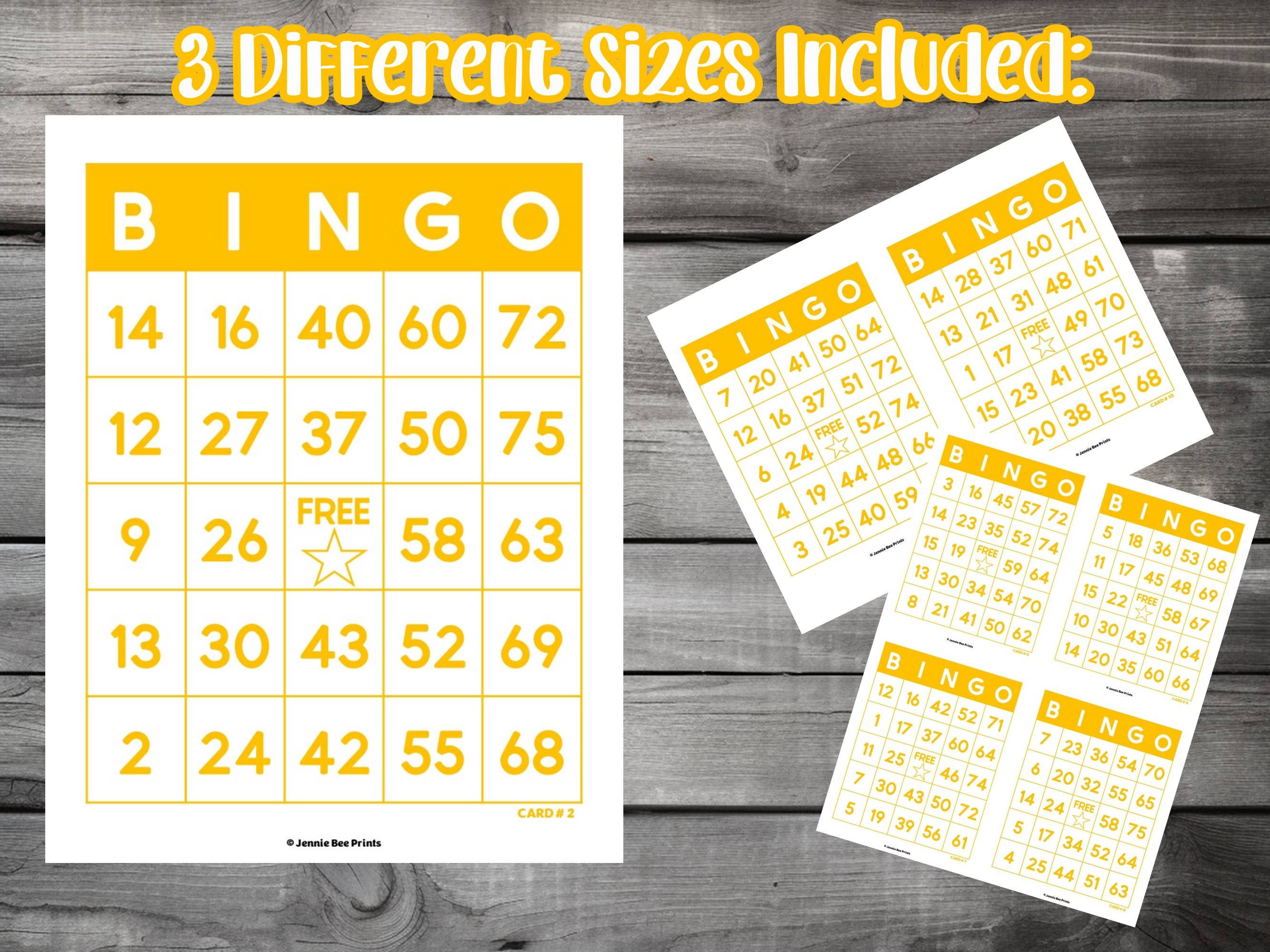 20 Orange Unique Printable Bingo Cards, Family Friendly Digital ...
