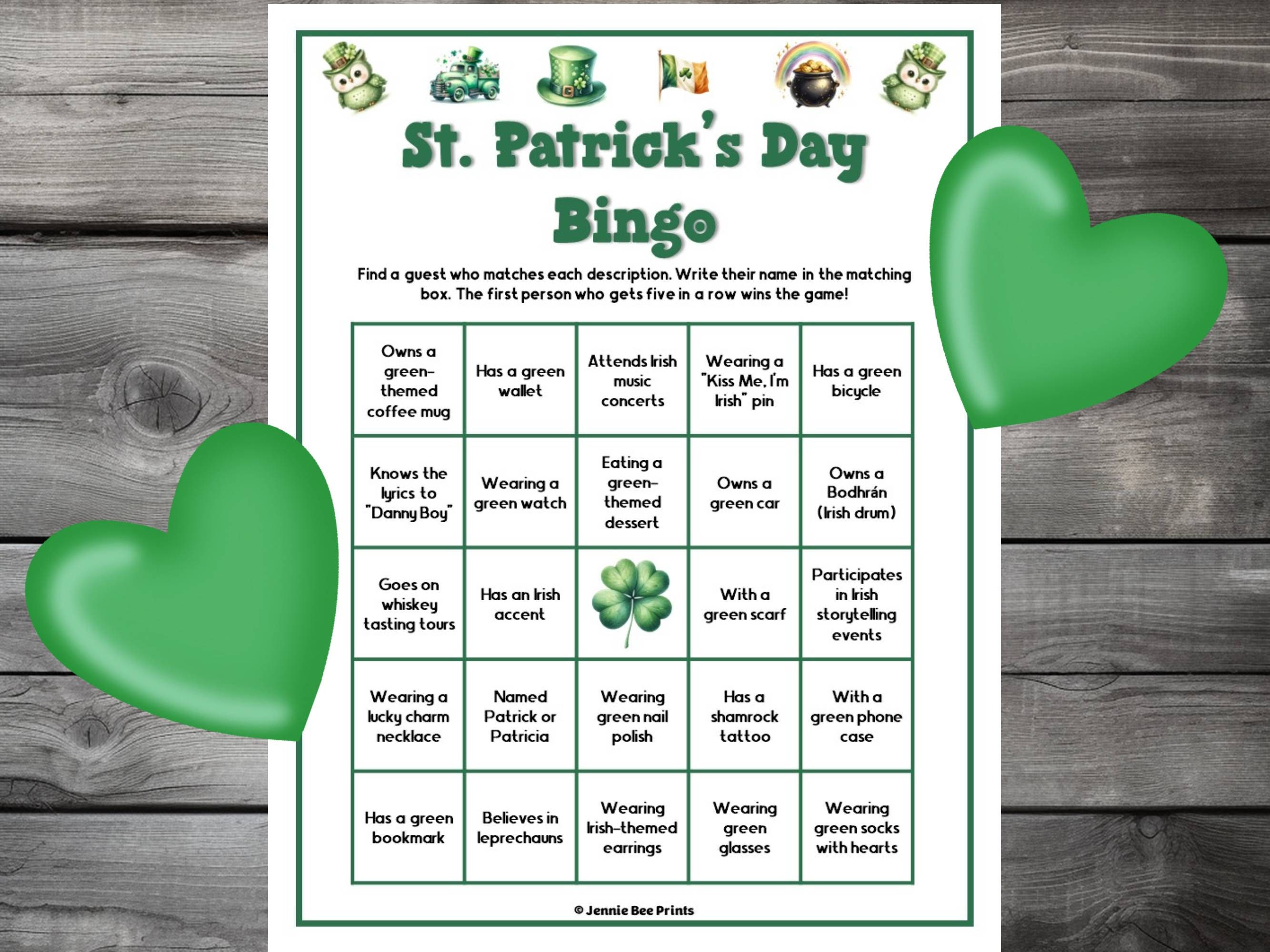 30 Unique St. Patricks Day Bingo Cards, Fun St. Patrick's Party Game ...