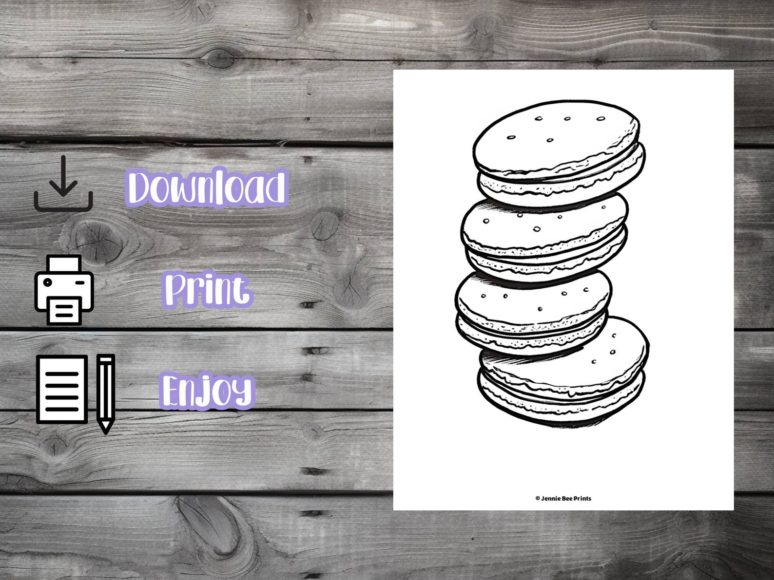 50 Dessert Coloring Pages, Printable Coloring Pages, Digital Sweets ...