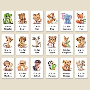 Animal Alphabet Flash Cards. ABC Educational Cards. Montessori Cards ...