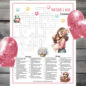 Mother's Day Crossword Puzzle, Family Friendly Fun Printable, Puzzles ...