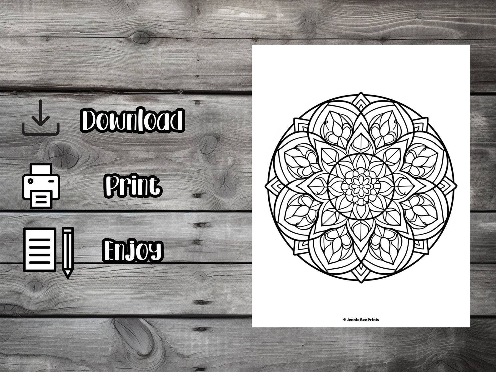 50 Unique Mandala Coloring Pages, Printable Coloring Pages, Digital ...