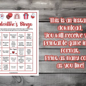 Valentine’s Day Bingo Game, Family Friendly Fun Valentine's Party Game ...