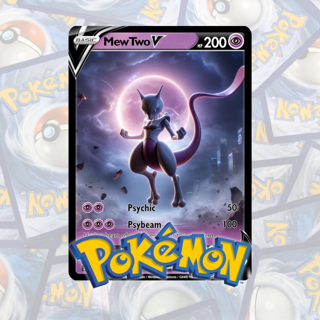 Custom Mewtwo Pokemon Card Custom Pokemon Card Digital Download - Etsy