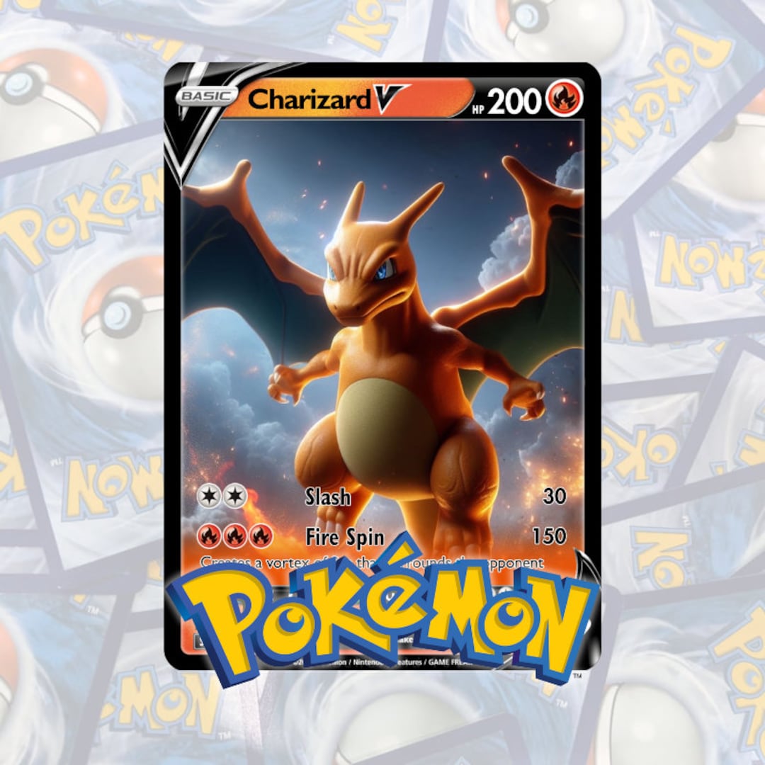 Custom Charizard Pokemon Card Custom Pokemon Card Digital Download - Etsy