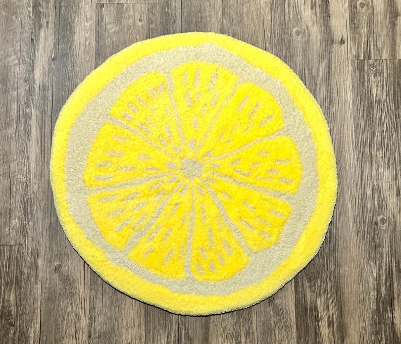Handmade Tufted Lemon Slice - Etsy