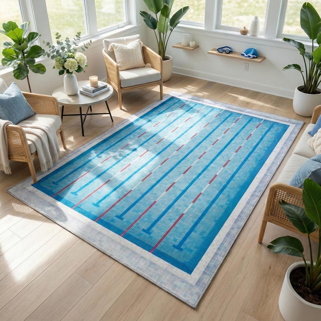 Custom Swimming Pool Area Rug With Name or Logo - Etsy