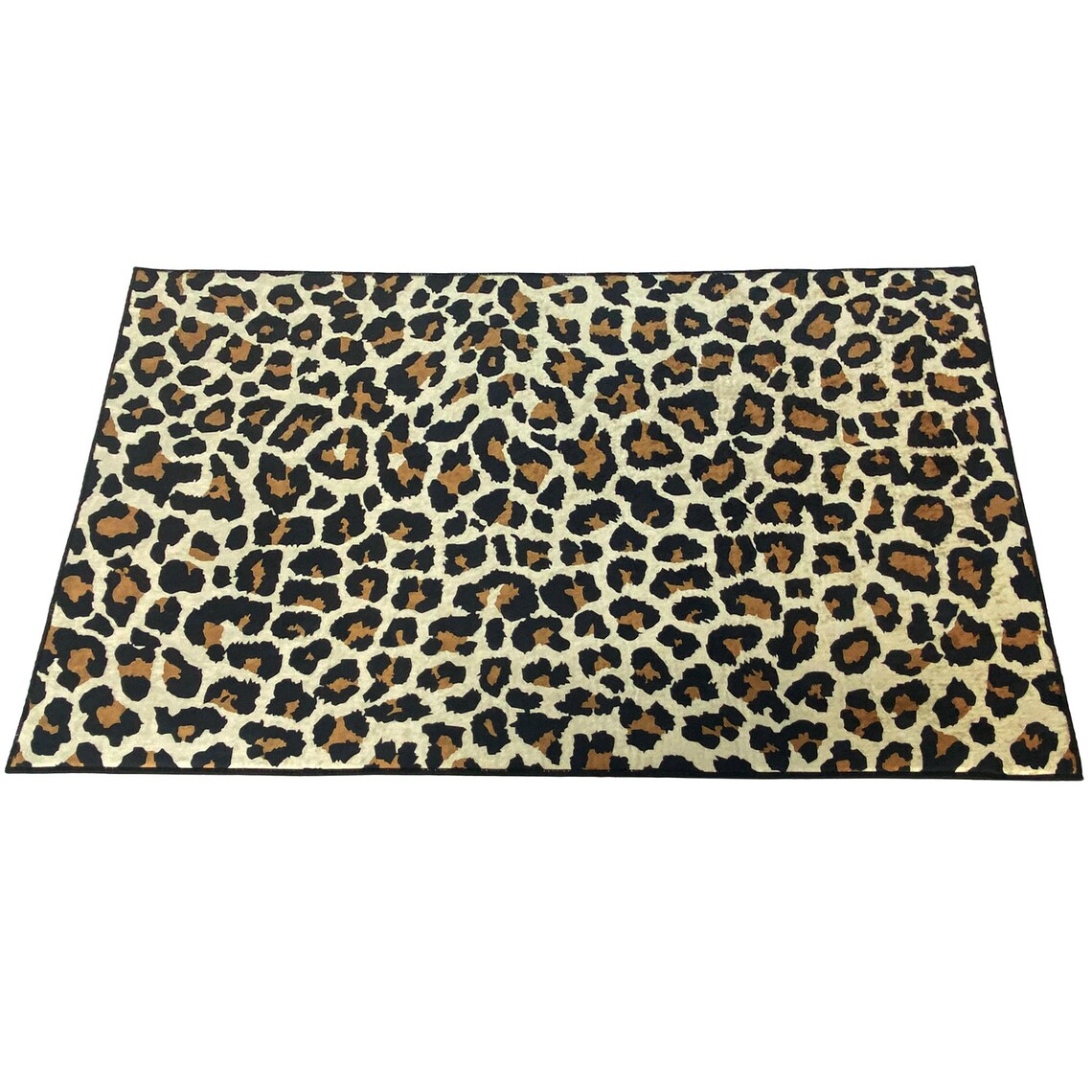 Vibrant Leopard Pattern Printed Area Rug; Machine Washable, Eco ...