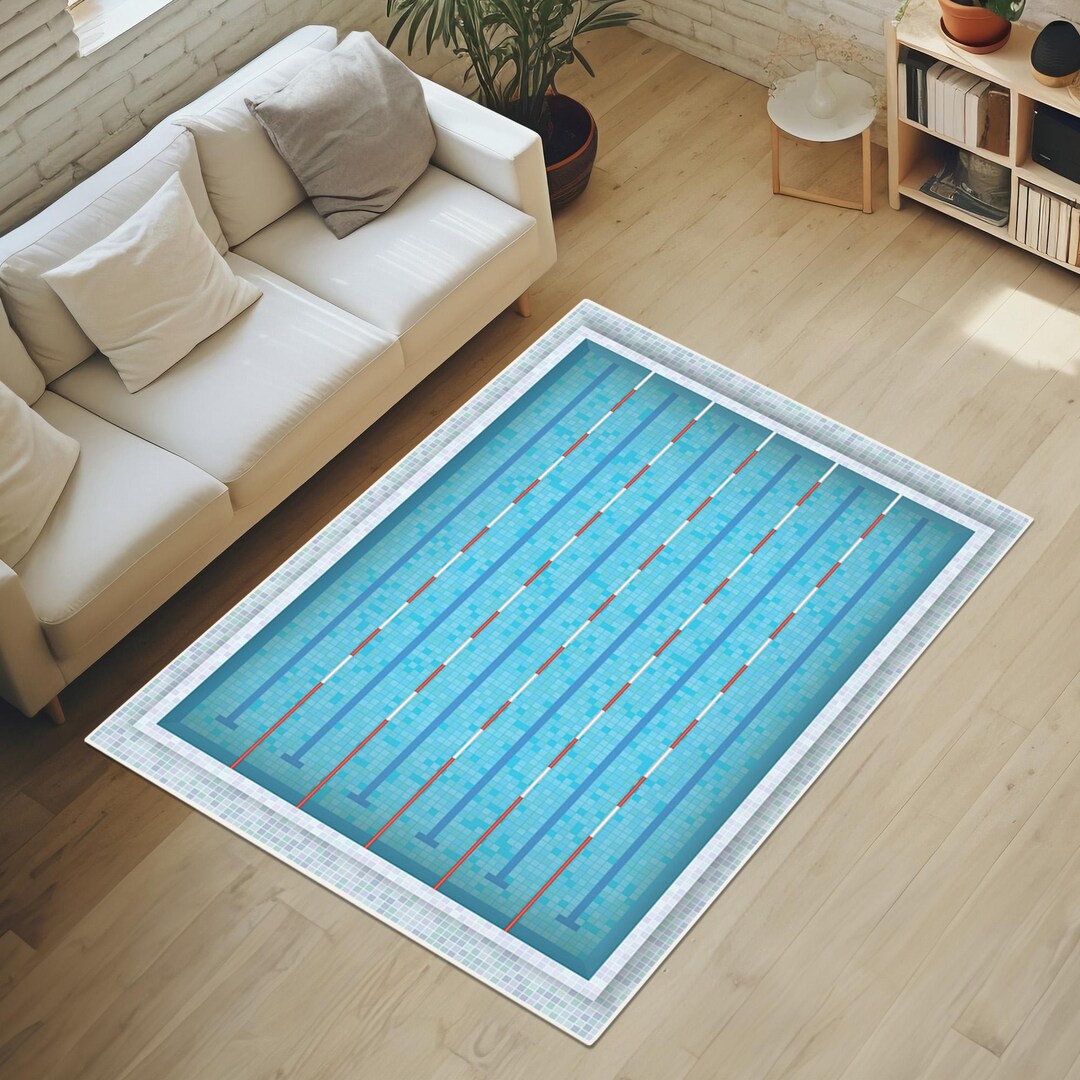 Custom Swimming Pool Rug With Name or Logo; Fun Personalized Gift for ...