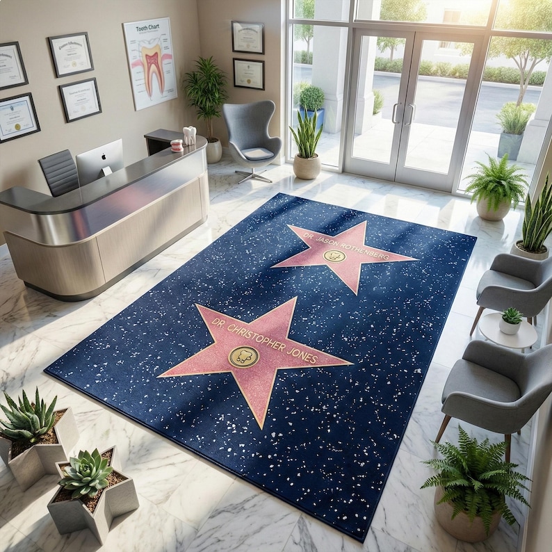 Personalized Hollywood Walk of Fame Star Area Rug - Etsy