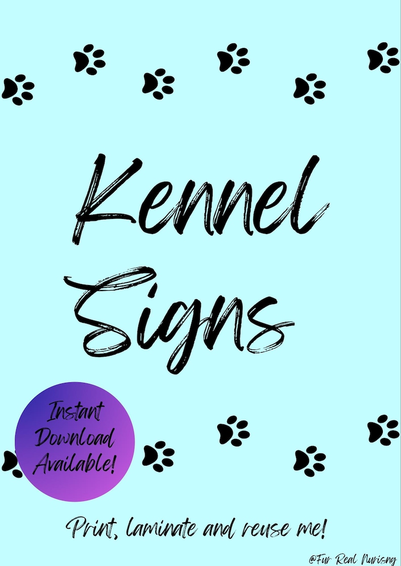 Veterinary Kennel Signs Printable Patient Alert and Safety Signs - Etsy