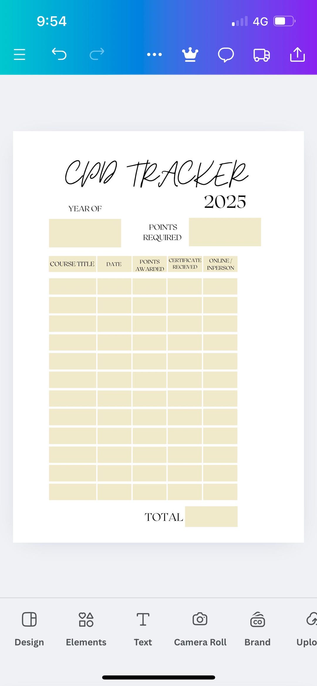2025 CPD Printable Tracker, Printable Organisation Tool, Veterinary ...