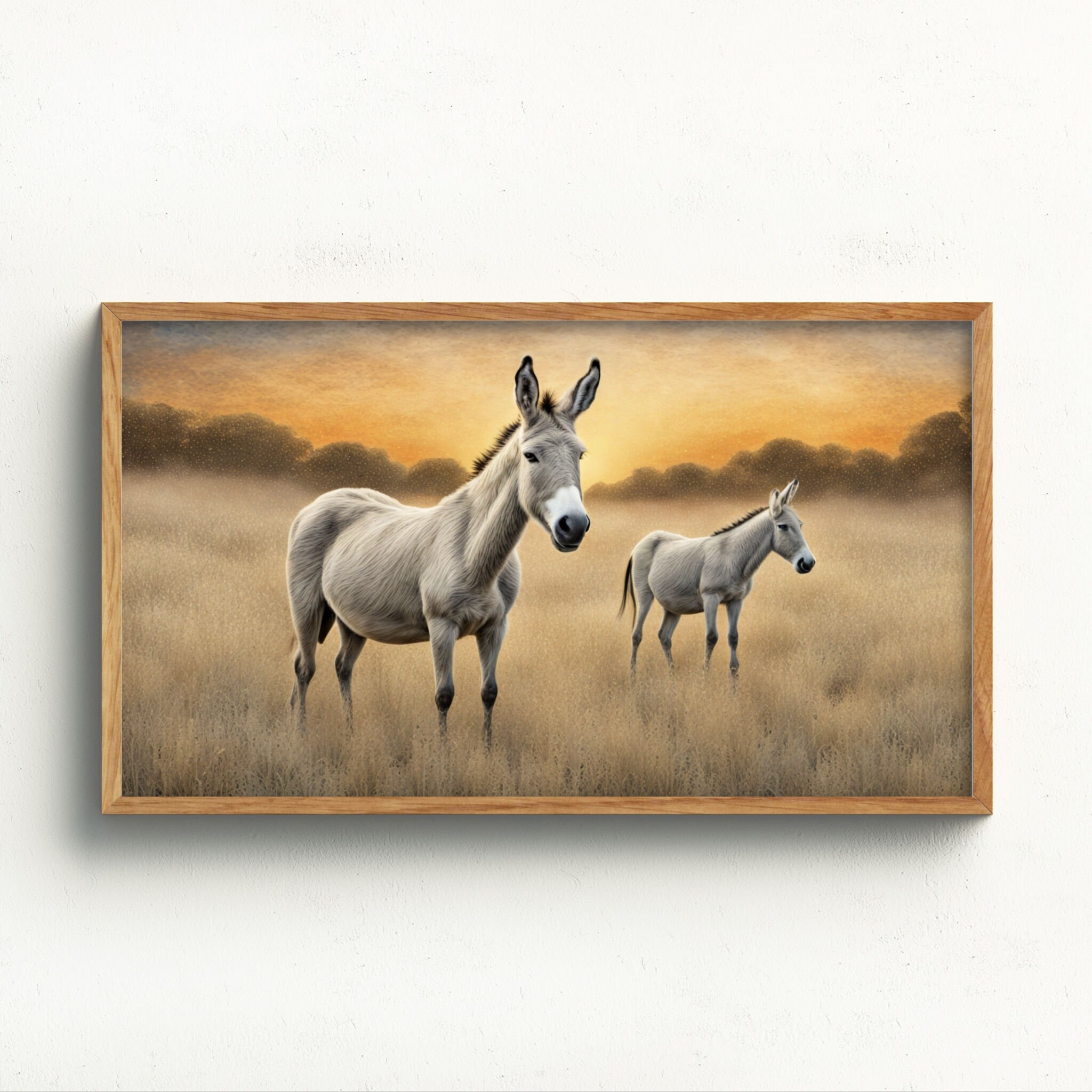 Frame TV Art Digital Download Donkeys in a Field Rustic Farmhouse Art ...