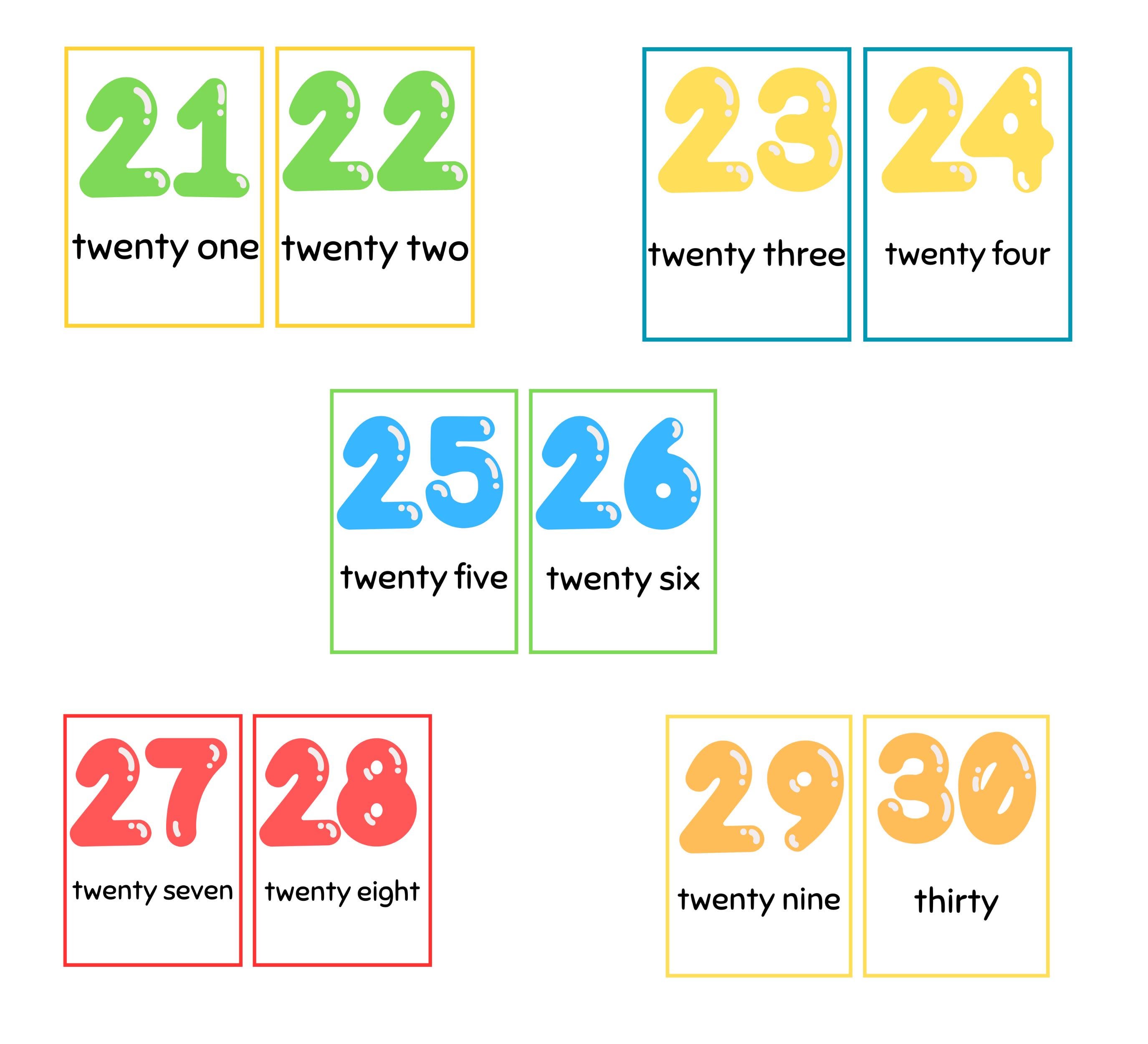 Printable Numbers Flash Cards for Kids Flash Cards for Pre School ...