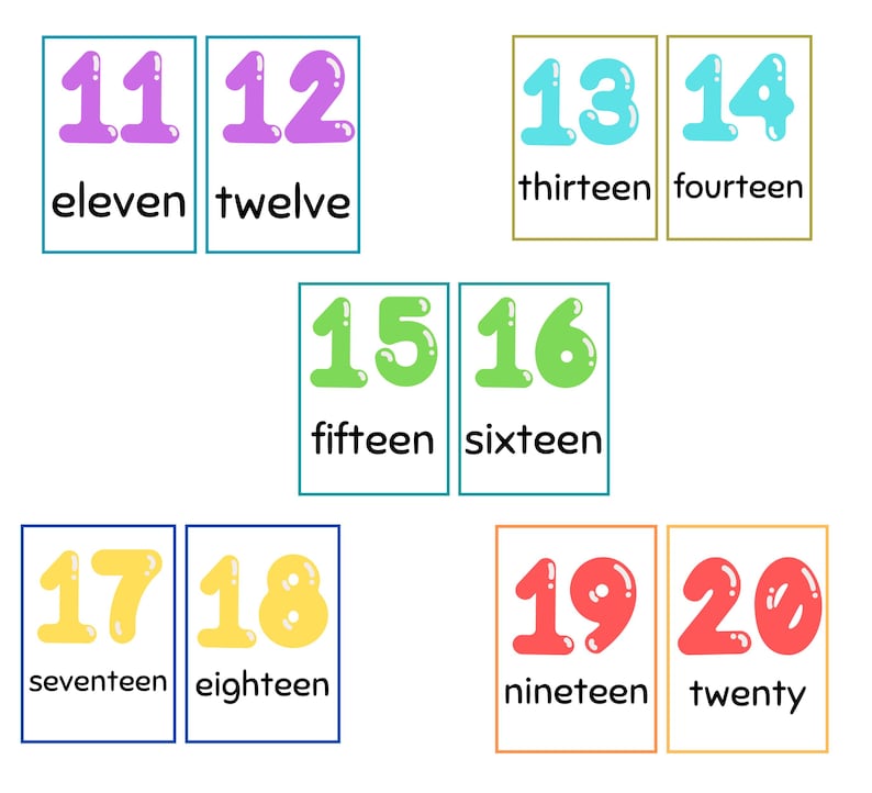 Printable Numbers Flash Cards for Kids Flash Cards for Pre School ...