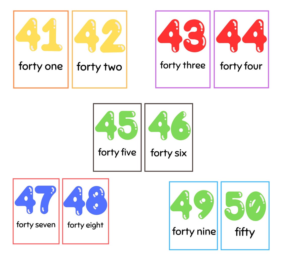 Printable Numbers Flash Cards for Kids Flash Cards for Pre School ...
