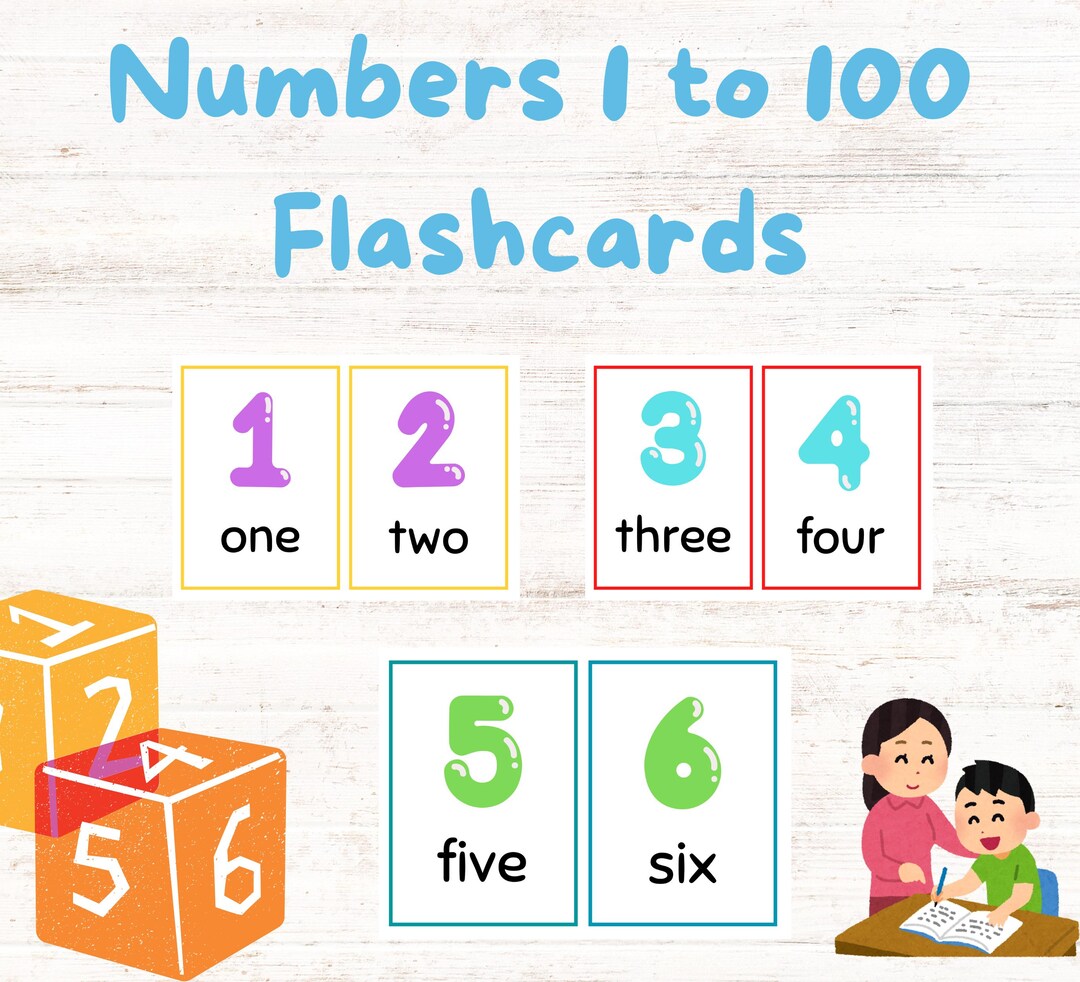 Printable Numbers Flash Cards for Kids Flash Cards for Pre School ...