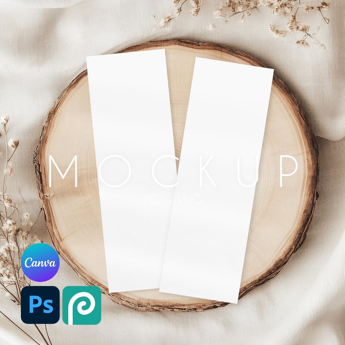 2x6 Photo Strip Mockup PSD, Double Photo Booth Card Canva Mockup, Photo ...