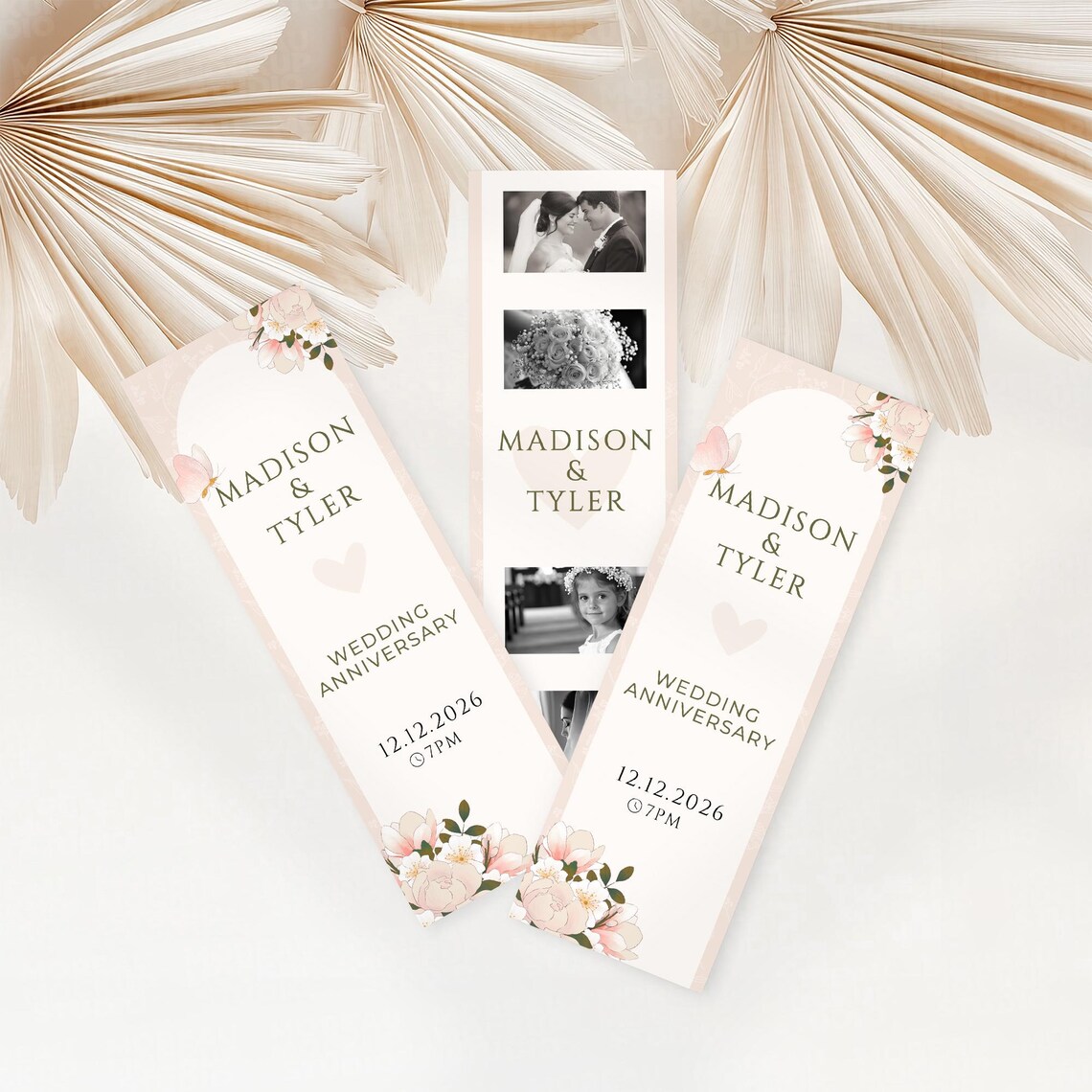 2x6 Photo Strip Mockup PSD, Three Photo Booth Cards Canva Mockup, Photo ...