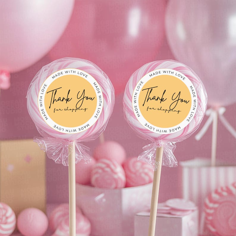 Lollipop Sticker Mockup, Candy Mockup Label, White Sticker Label Mockup ...