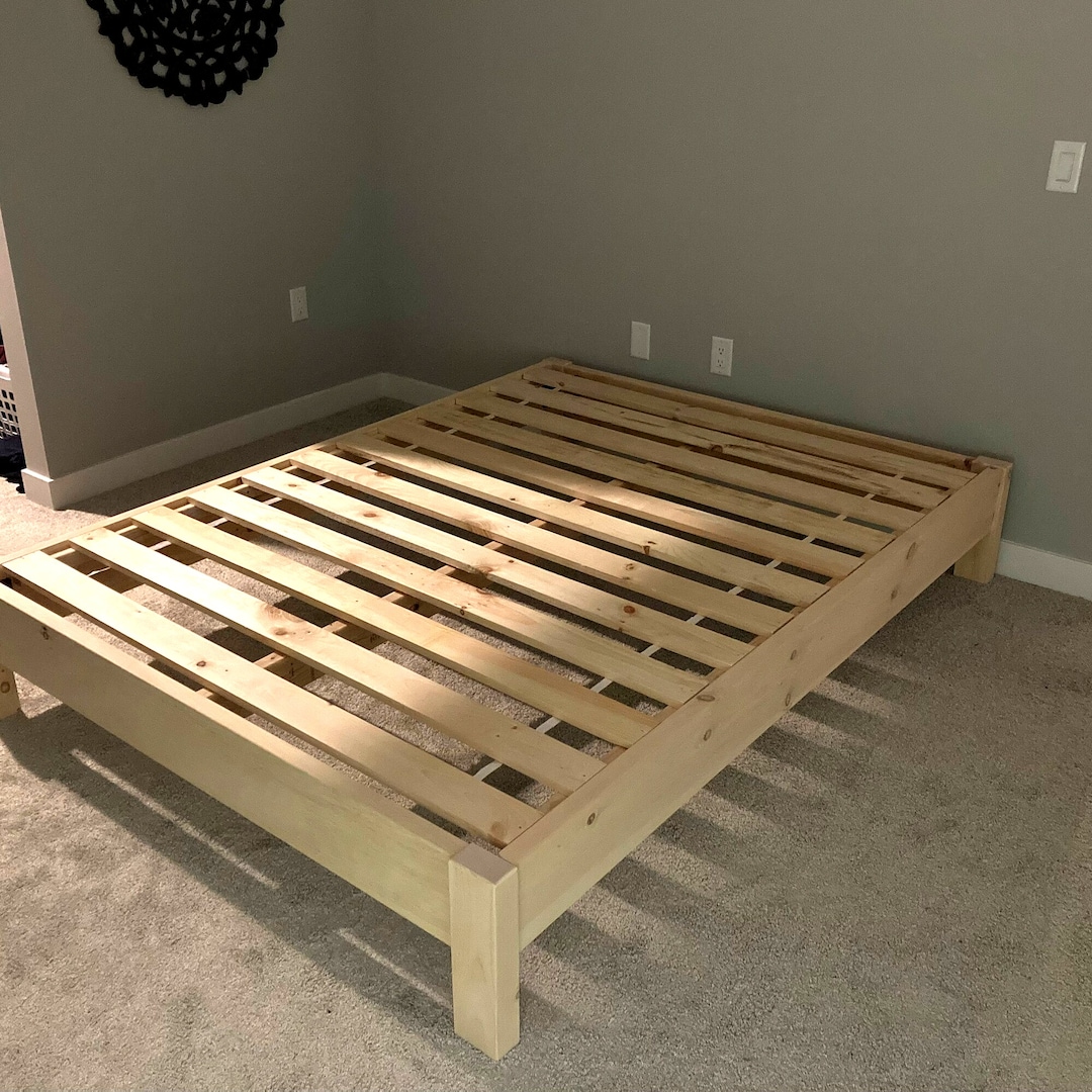 Handmade Wooden Platform Bed Frame Traditional Platform - Etsy