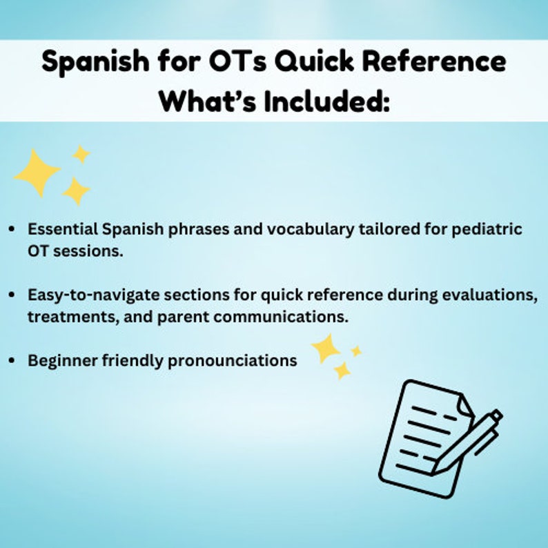 Spanish for Pediatric Occupational Therapists: Quick Reference Guide ...