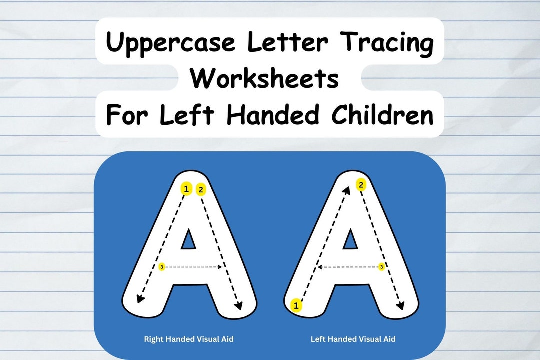 Large Letter Tracing Worksheet for Left-handed Children for ...